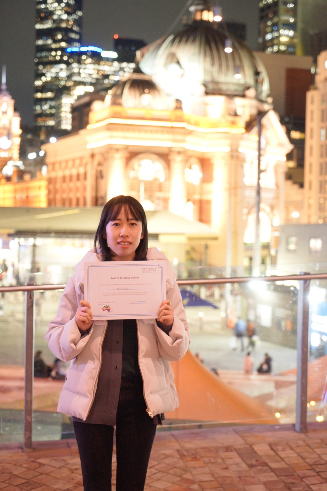 KUBO Haruka won the CCDC Poster Prize | INTERACTIVE MATERIALS SCIENCE CADET